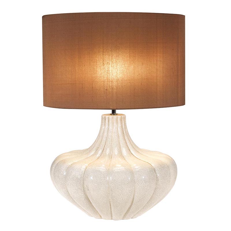 Glazed White Crackle Ceramic Table Lamp - R&S Robertson