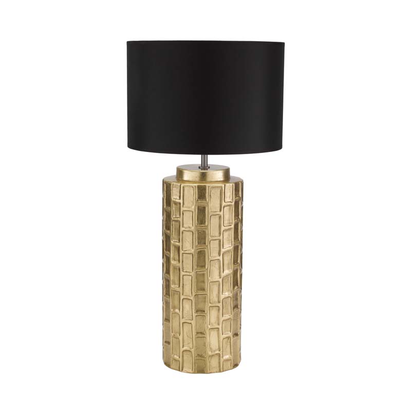 Gold Leaf Ceramic Textured Table Lamp - R&S Robertson