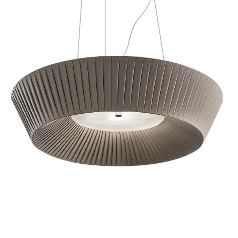 Pendant with White Pleated Shade and Glass Diffuser - R&S Robertson