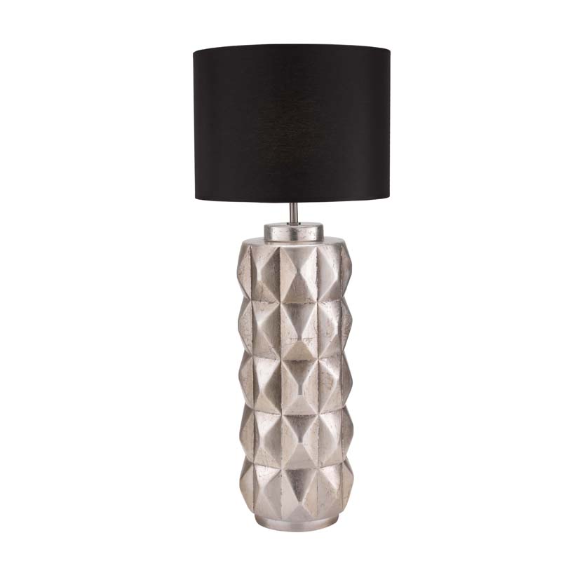 Silver Leaf Ceramic Textured Table Lamp - R&S Robertson
