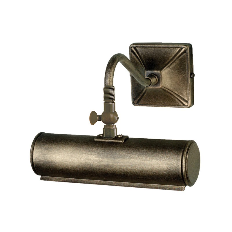 Small Dark Bronze Picture Light with Square Backplate - R&S Robertson