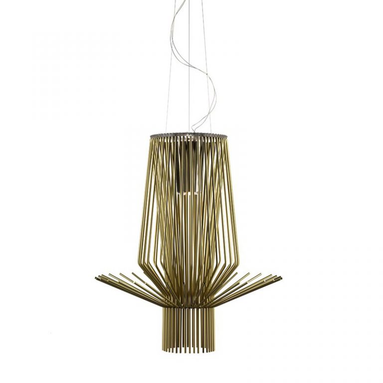 Gold Metal Pendant with Reed Effect - R&S Robertson