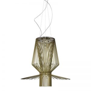 Large Gold Metal Pendant with Reed Effect - R&S Robertson