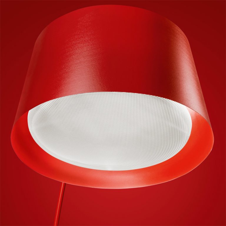 Red Fibreglass Extend Floor Lamp - R&S Robertson