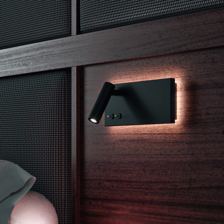 Matt White LED Wall Light with LED Reading Light - R&S Robertson