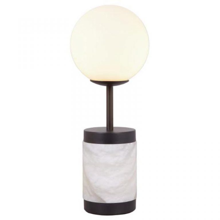 Bronze Table Lamp with Alabaster and Glass Diffuser - R&S Robertson