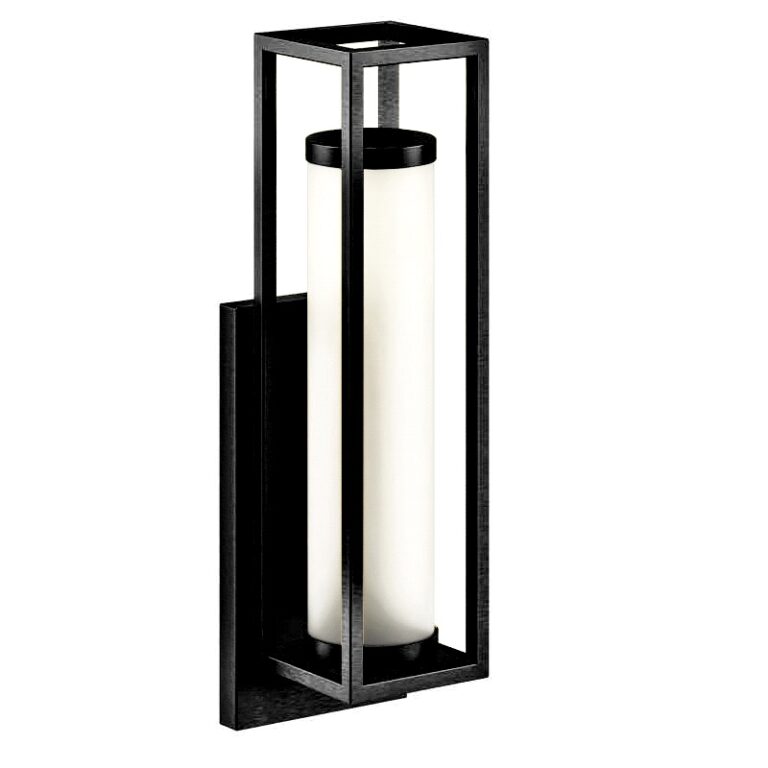 IP44 Matt Black Wall Light with Acrylic Diffuser - R&S Robertson