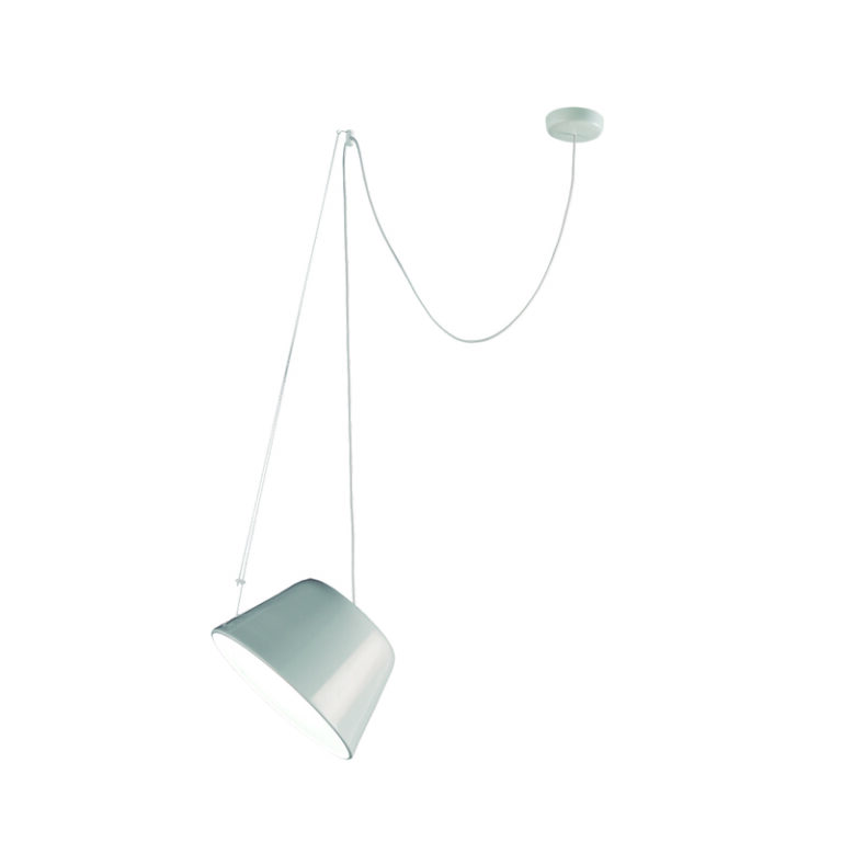 White Tilted Pendant with Opal Acrylic Diffuser - R&S Robertson